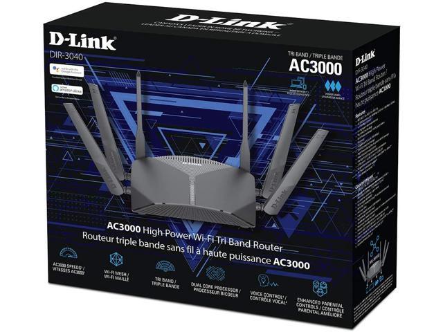D-Link WiFi Router AC3000 Mesh Smart Internet Network Works with Alexa & Google Assistant, MU ...