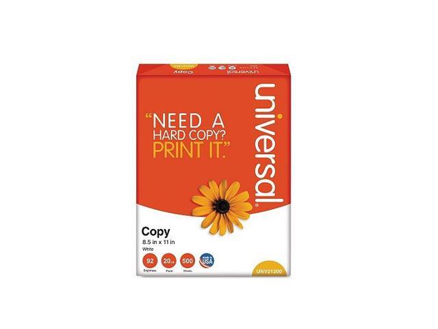 UNIVERSAL Copy Paper 92 Brightness 20lb 8-1/2 x 11 White 5000 Sheets ...