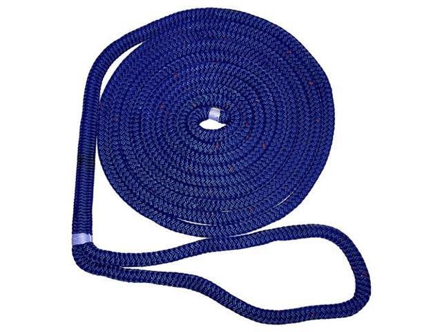 New England Ropes Double Braid Dock Line - Blue with Tracer - 25 Feet ...