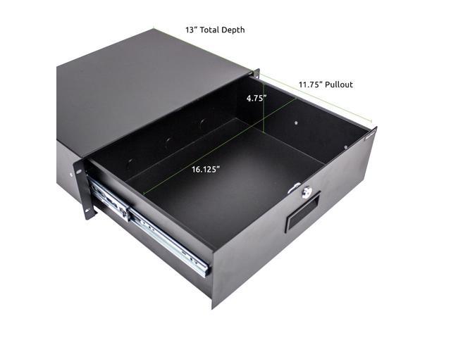 Navepoint Rack Mount Drawer For 19-Inch Server Cabinet Case Or DJ With ...