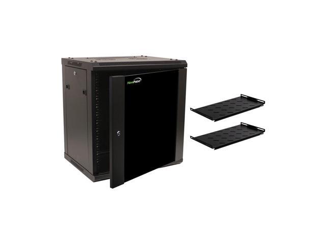 Navepoint 12U Wallmount Networking Enclosure 450mm Depth with Shelves ...