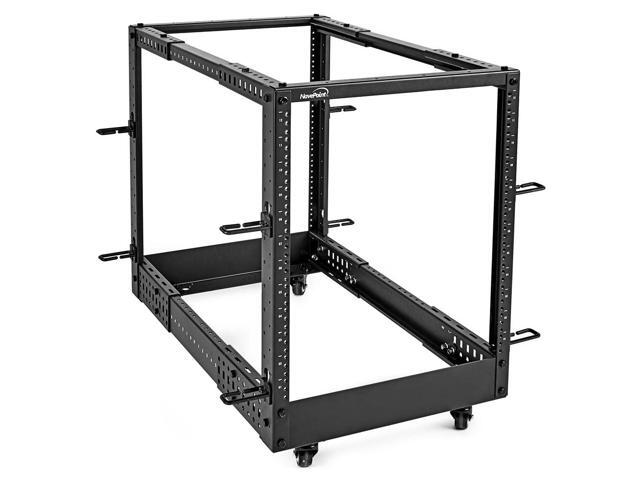 NavePoint 12U 4-Post Open Frame Server Rack, 19-Inch Adjustable Depth ...