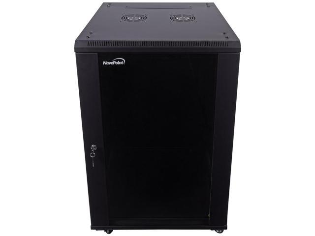 Navepoint 18U Networking Cabinet 600mm Depth with Casters, Fans ...