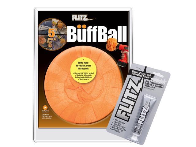FLITZ PB 101-50 Flitz Buff Ball - Large 5" - Orange w/1.76oz Tube Flitz ...