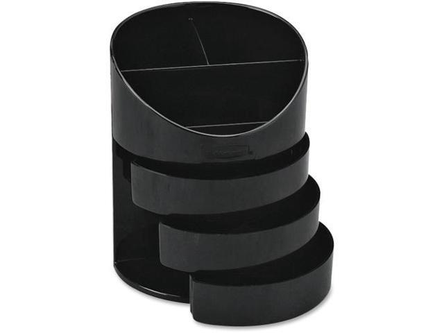 Small Storage Divided Pencil Cup, Plastic, 4 1/2 Dia. X 5 11/16, Black ...