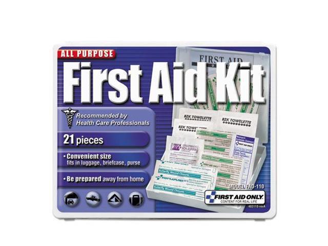 First Aid Only All-Purpose First Aid Kit 21 Pieces 4 3/4 x 3 x 1/2 Blue ...
