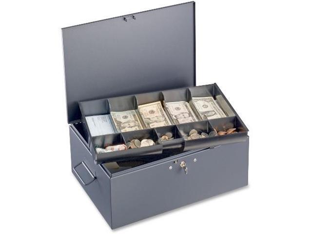 MMF Industries 221F15TGRA Extra Large Cash Box with Handles, Disc ...