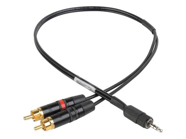 Sescom 18" Stereo RCA to 3.5mm TRRS Plug Line to Mic Level Summing ...
