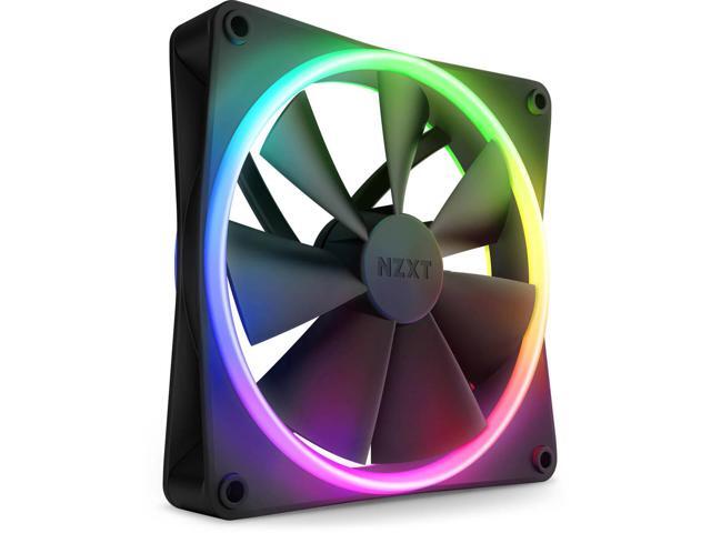 NZXT F140RGB Duo - 140mm Dual-sided RGB Fan - Twin Pack (Black) w/RGB ...