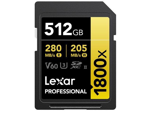 Lexar GOLD Series Professional 1800x 512GB UHS-II SDXC Memory Card ...