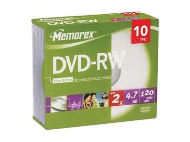 Memorex 05512 DVD Rewritable Media - DVD-RW - 4x - 4.70 GB - 10 Pack ...