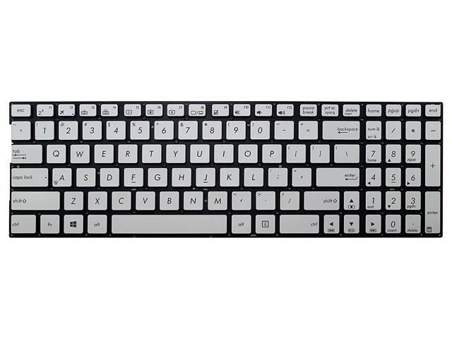 New for Asus Q503 Q503U Q503UA Q534 Q534U Q534UX US Silver Keyboard ...