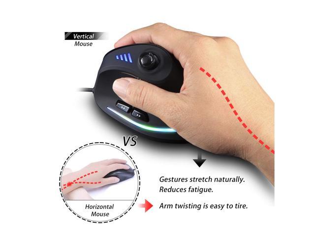 ZLOT Vertical Gaming Mouse,Wired RGB Ergonomic USB Joystick ...