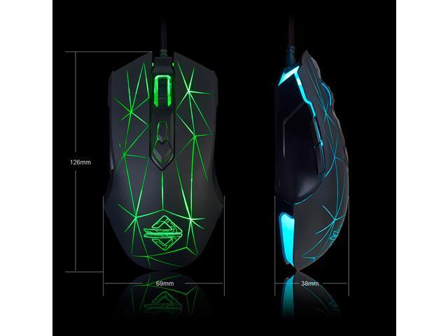 Ajazz AJ52 Watcher RGB Backlit Ergonomic Gaming Mouse, 2500 DPI A5050 7 ...