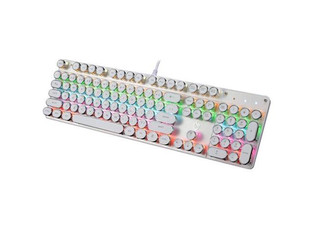 CORN USB LED Backlit Retro Typewriter Mechanical Keyboard - Blue Switch ...
