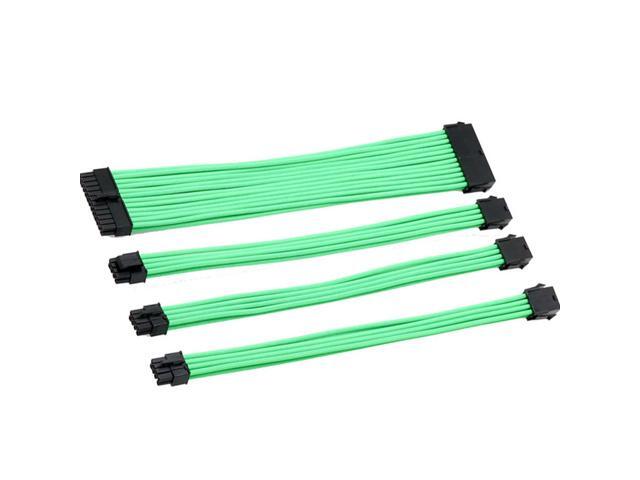 CORN Sleeved Cables PSU Extension Cable Kit, 1x24-PIN 2x8-PIN 1x(4+4 ...