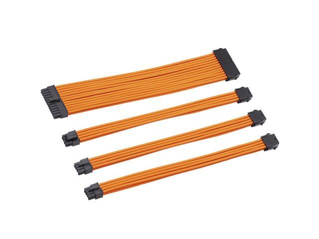 CORN Sleeved Cables PSU Extension Cable Kit, 1x24-PIN 2x8-PIN 1x(4+4 ...