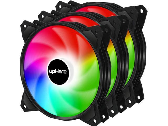 upHere Long Life 120mm 3-Pin High Airflow Quiet Edition Rainbow LED ...