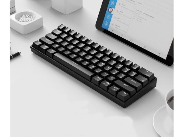 CORN Wireless/USB Wired/Bluetooth Mechanical Keyboard 61 Keys White LED ...