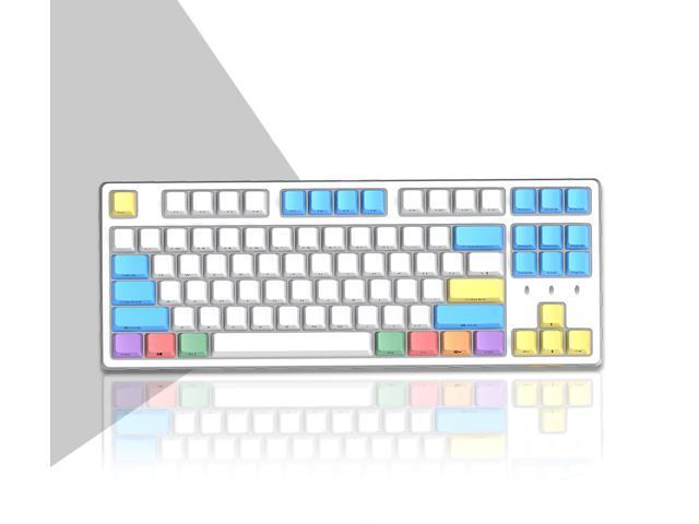 CORN Wired Compact 87 Keys Mechanical Keyboard,ABS-Colourful,Brown ...