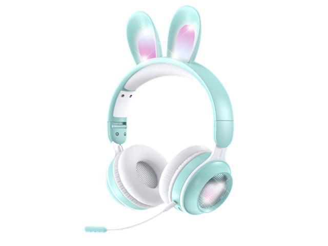 CORN Super Cute Bunny Ears Wireless Bluetooth 5.0 Headset Waterproof ...