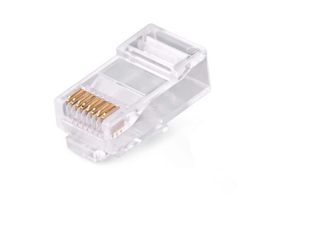 Corn Electronics RJ-45PLUG Cat 6 Crystal Clear RJ-45 Tip/Connector, 100 ...