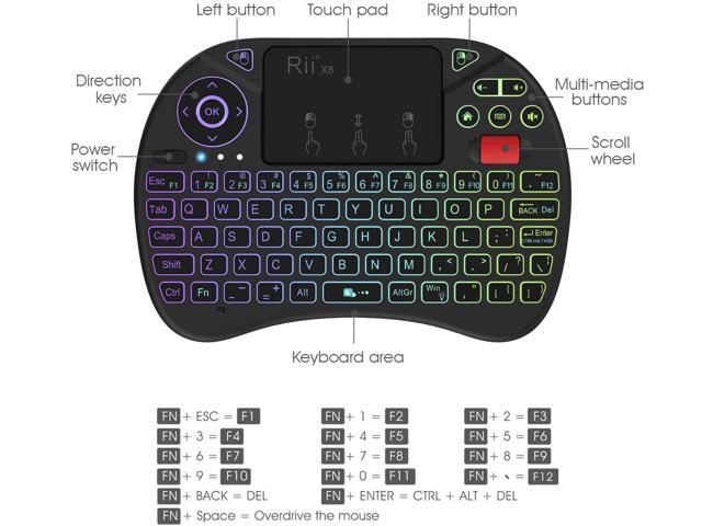 Mini Keyboard,Rii X8 Portable 2.4GHz Mini Wireless Keyboard Controller ...
