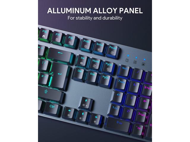 Mechanical Keyboard RGB 104 Keys LED Backlit Wired Gaming Keyboard with ...