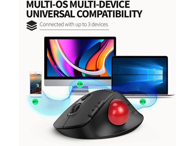 MT1 Bluetooth Trackball Mouse, Wireless Ergonomic Rollerball Mouse with ...