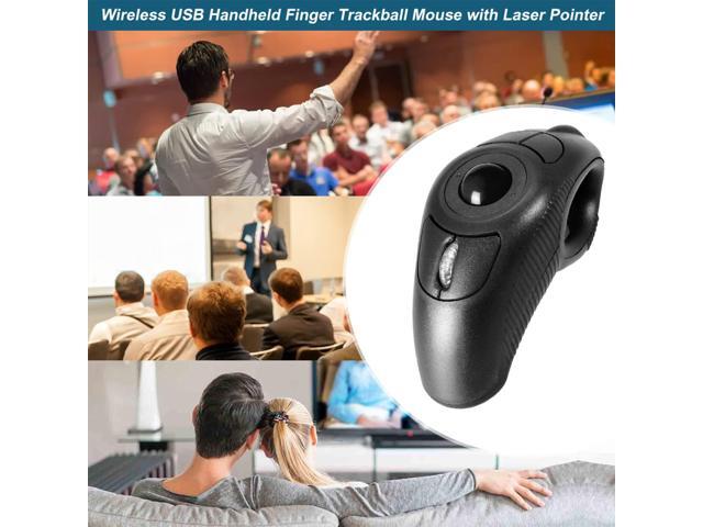 Corn Wireless USB Handheld Finger Trackball Mouse with Laser Pointer ...