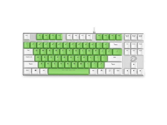 Dareu EK815 USB Wired Blue LED Backlight 87 Keys Mechanical Keyboard, Blue Switch-Green White ...