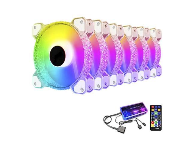 Corn 6 Pack RGB Case Fans,120mm Silent Computer Cooling PC Case Fan ...