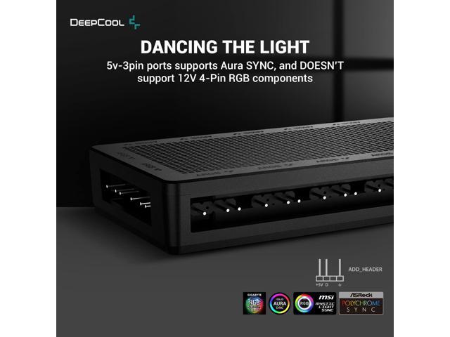 DeepCool SC700 12-Port ARGB HUB, Power up to 12 ARGB Components for ...
