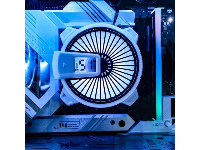 White CPU Cooler, Temperature Displayed CPU Cooler for Small Size PC ...