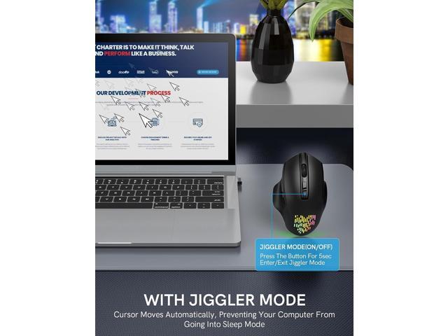 Wireless Keyboard and Mouse with 9 Colored Backlit, Wrist Rest, Jiggler ...