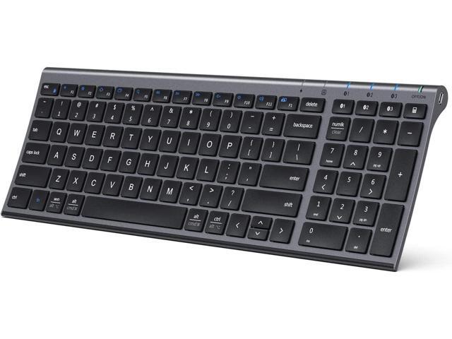 BK10 Bluetooth Keyboard, Multi Device Keyboard Rechargeable Bluetooth 5.1 with Number Pad ...