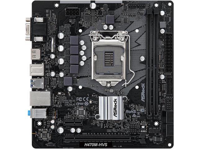 Refurbished: ASRock H470M-HVS LGA 1200 Intel H470 SATA 6Gb/s Micro ATX ...