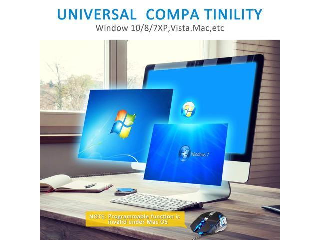 LENRUE Laser Gaming Mouse Wired with 6 Programmable Buttons 4 Color ...