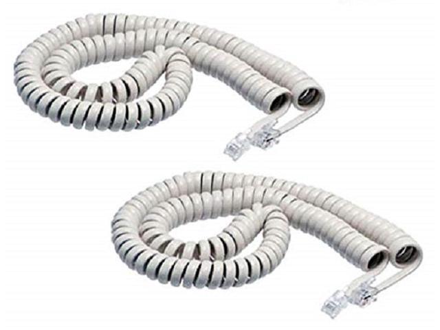 CORN (Pack of 2) Black Coiled Telephone Phone Handset Cable Cord ...