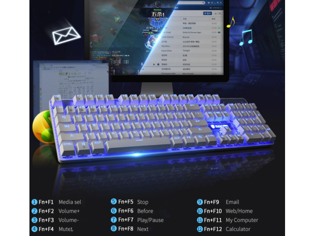 CORN Ergonomic Design, All 104 Non-conflicting keys Cool Exterior With ...