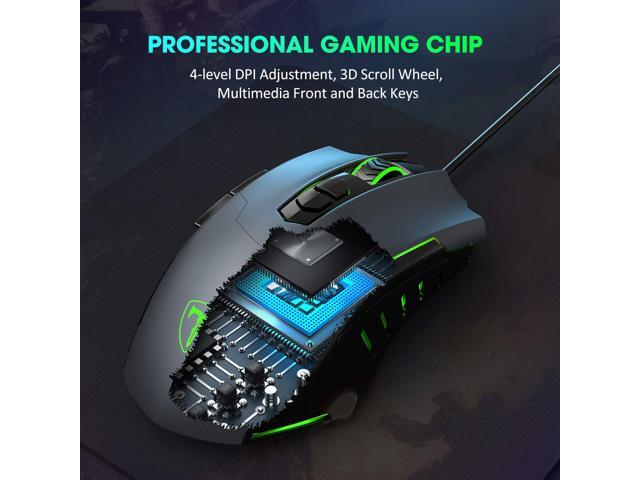 PICTEK Gaming Mouse Wired [7200 DPI] [Programmable] [Breathing Light ...