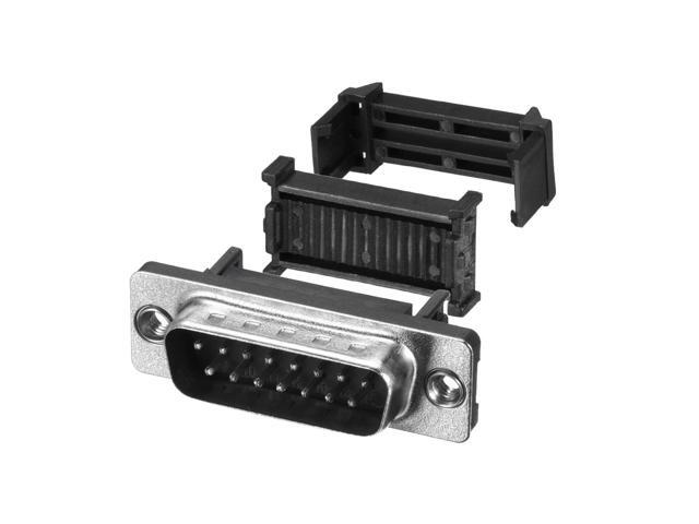 IDC D-Sub Ribbon Cable Connector 15-pin 2-row Male Plug IDC Crimp Port Terminal Breakout for ...