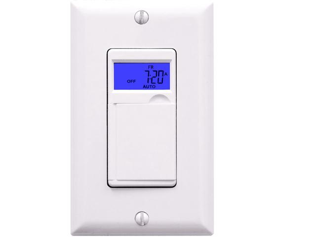 7-Day/24-Hour Programmable Timer Wall Switch, Enerlites HET01 Digital ...