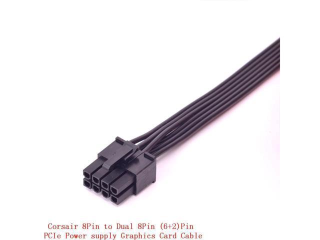 8Pin to Dual 8pin 6+2pin PCIe Power supply Cable Graphics Card GPU ...