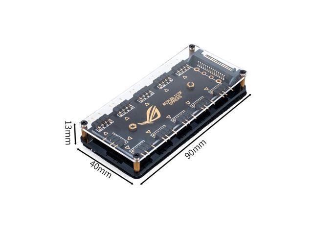 10 Way 5V RGB LED Splitter Hub with PMMA Case and Magnetic Standoff for ...