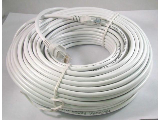 NEW 100FT ETHERNET NETWORK WHITE CAT5 CAT5E CABLE 100' FT - Newegg.com