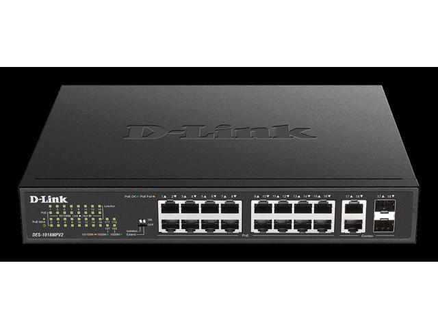 D-Link DES-1018MPV2 18-Port 10/100BASE-TX PoE Unmanaged Switch - Newegg.com