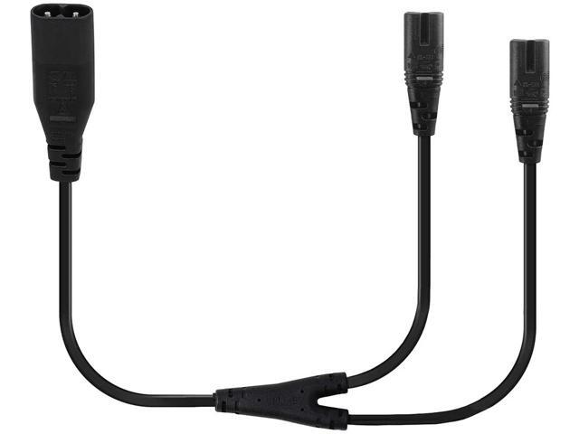 IEC 320 C8 to Dual C7 Y Split Power Cord, Figure 8 Male to Double ...