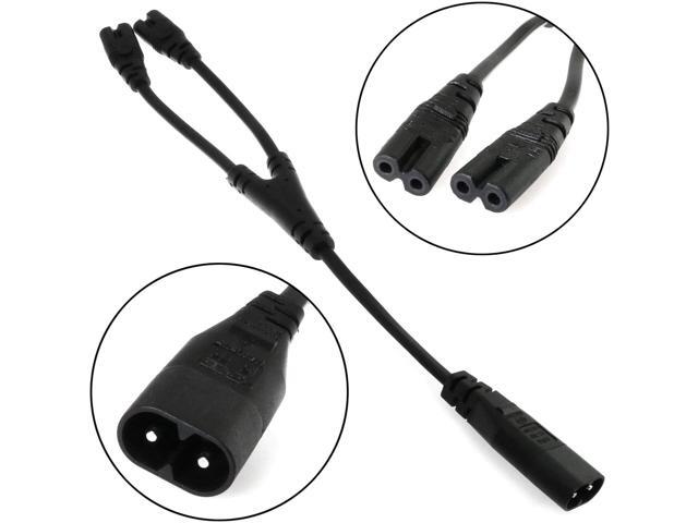 IEC 320 C8 to Dual C7 Y Split Power Cord, Figure 8 Male to Double ...