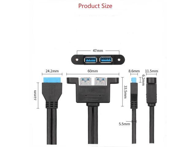 20Pin Motherboard to Dual USB 3.0 Cable with screw panel , Main board ...